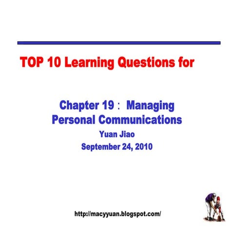 Chapter 19 managing personal communications yuan | PPT
