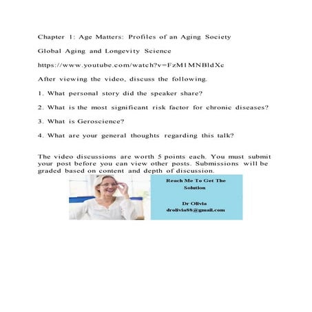 Chapter 1 Age Matters Profiles of an Aging SocietyGlobal Aging | DOCX ...