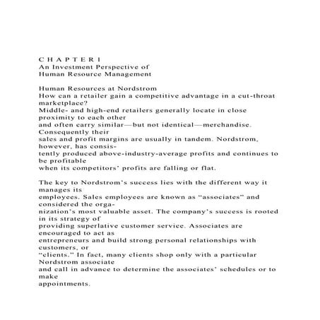 C H A P T E R 1An Investment Perspective ofHuman Resource .docx