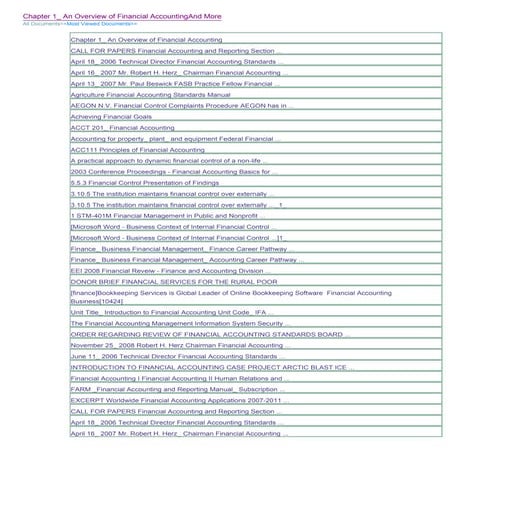 Chapter 1 An Overview Of Financial Accounting | PDF