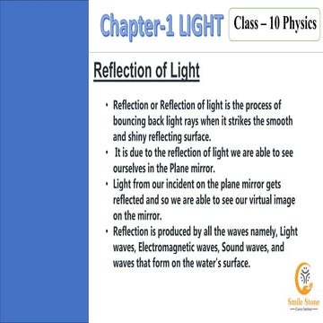 chapter 1 LIGHT: reflection and refraction class 10 physics.pptx