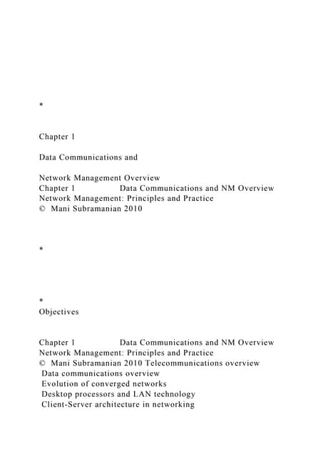 Chapter 1data Communications And Network Ma Docx