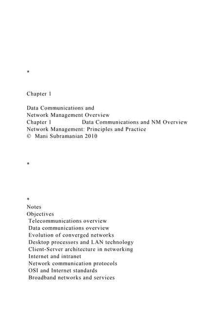 Chapter 1data Communications And Network Mana Docx Computer Networking Computing