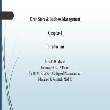 Introduction Drug Store & Business Management | PDF