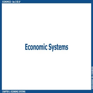 Chapter 1: Economic Systems (Lebanese Baccalaureate) | PDF