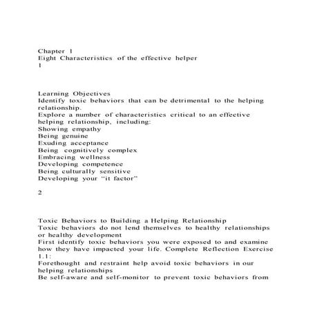 Chapter 1Eight Characteristics of the effective helper1 | DOCX