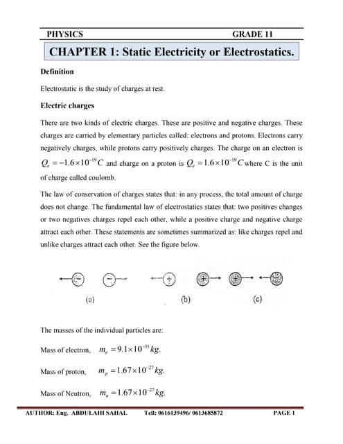 Ch 20 & 21 review electrostatics | PDF
