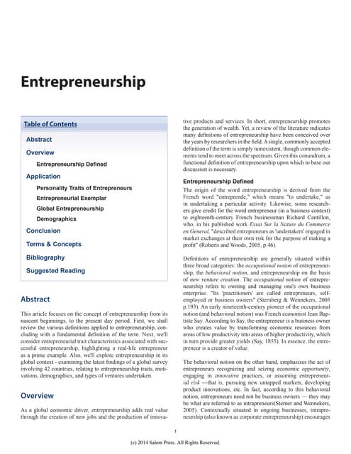 Chapter 01 introduction to entrepreneurship | PPT