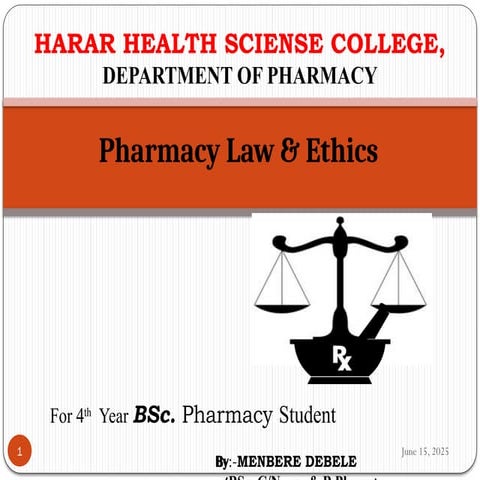 Chapter 1 Ethics (2).pharmacy law and ethics | PPTX