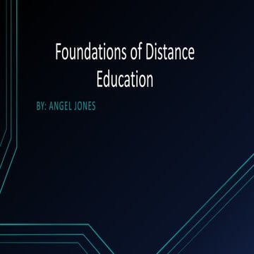 Foundation of Distance Education | PPTX