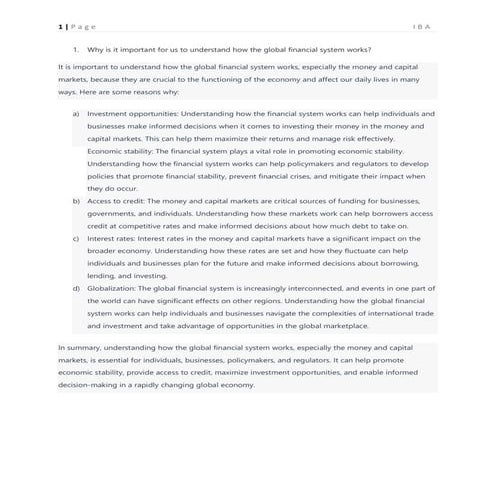 Chapter 1 Functions and Roles of the Financial System in the Global ...