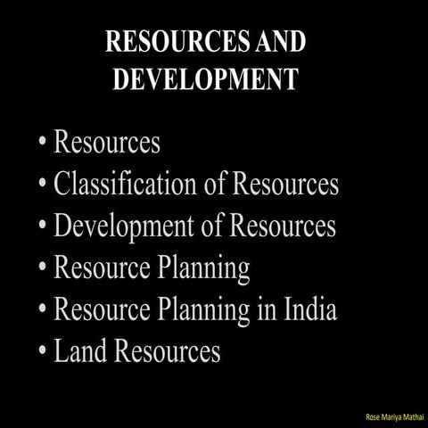 Resources and development | PDF