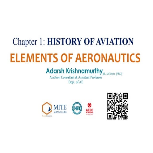 Ch1: History of Aviation - Elements of Aeronautics | PPT