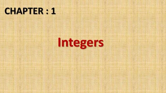 Integers Class 7 | PPT