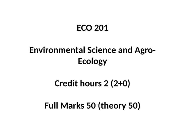 Intro. to Environmental Science | PPT