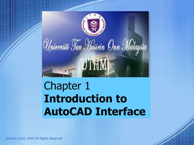 Chapter 1 Introduction To Autocad Interface Ppt