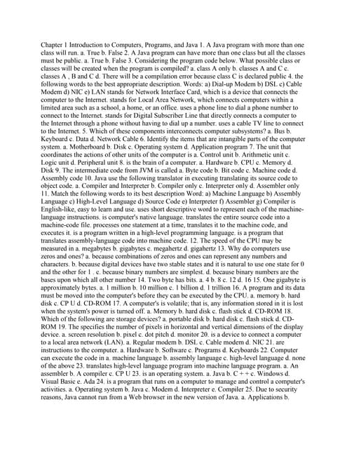 Chapter 1 Introduction To Computers Programs And Java 1 A Java Progpdf
