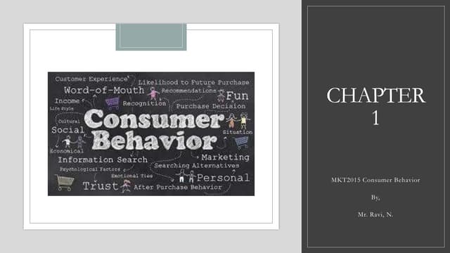 Chapter 1 - Introduction to Consumer Behavior | PPT