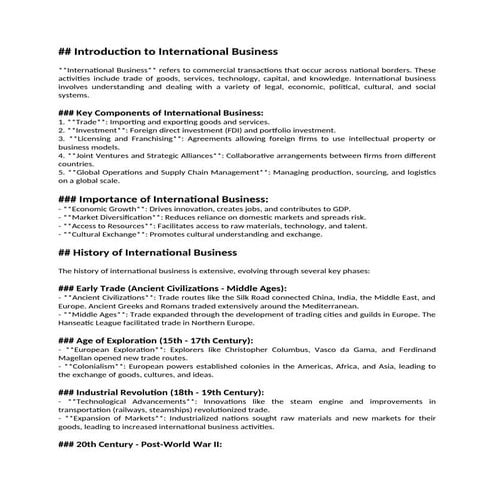 Business and the International Economy | PPTX