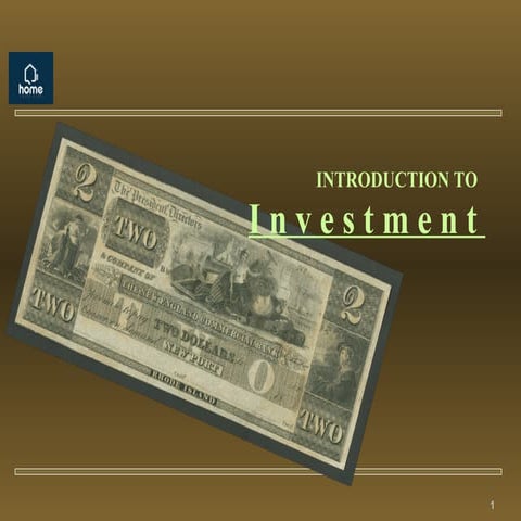 Chapter 1 introduction to investment | PPT