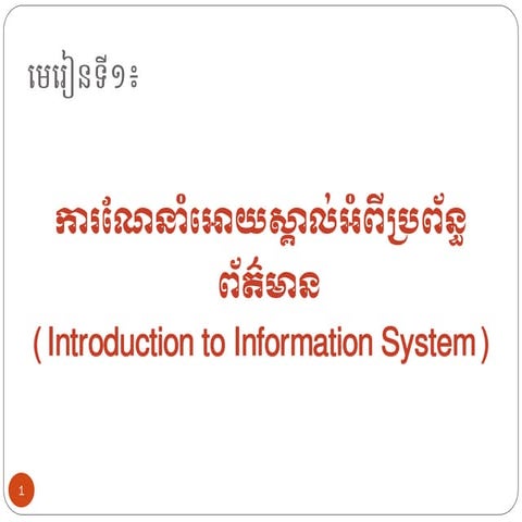 Chapter1 introduction to is | PDF