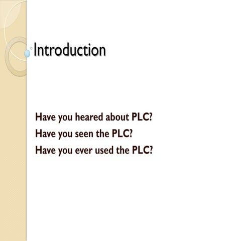 Chapter 1- Introduction For PLC. Suitable for Diploma Students | PPT