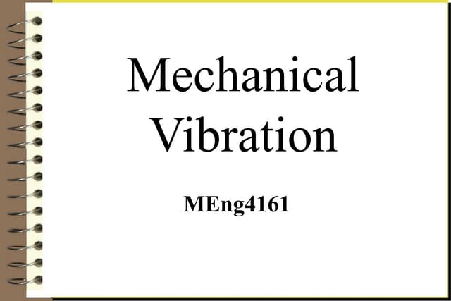 Fundamentals of vibration | PPTX