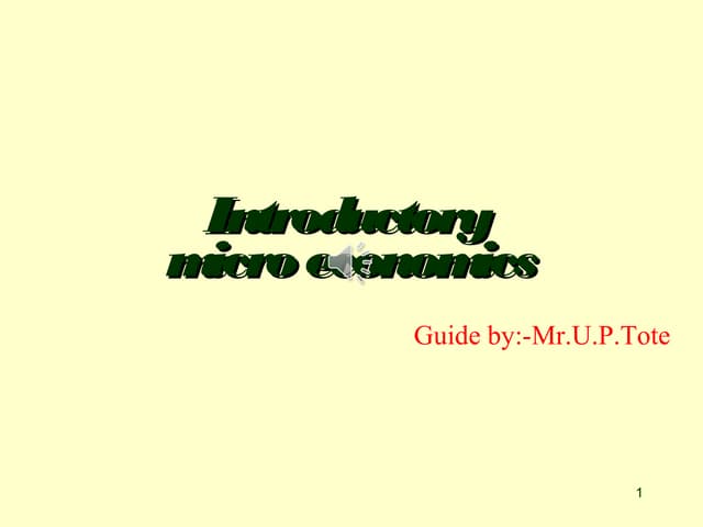 Chapter 1 Microeconomics Intro | PPT