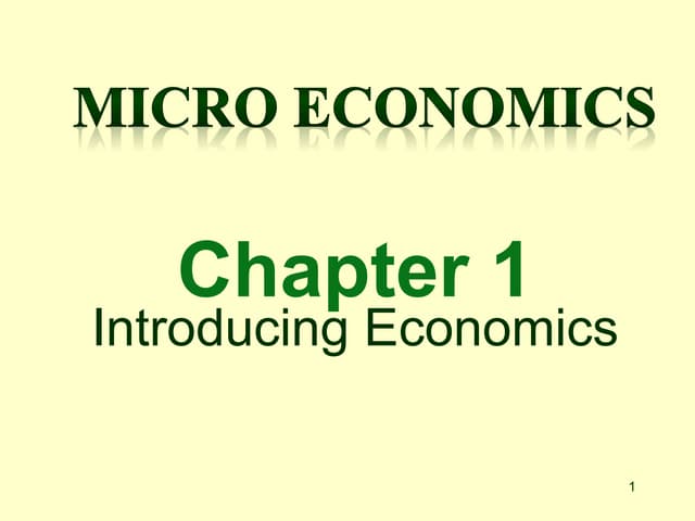 Chapter 1 Microeconomics Intro | PPT