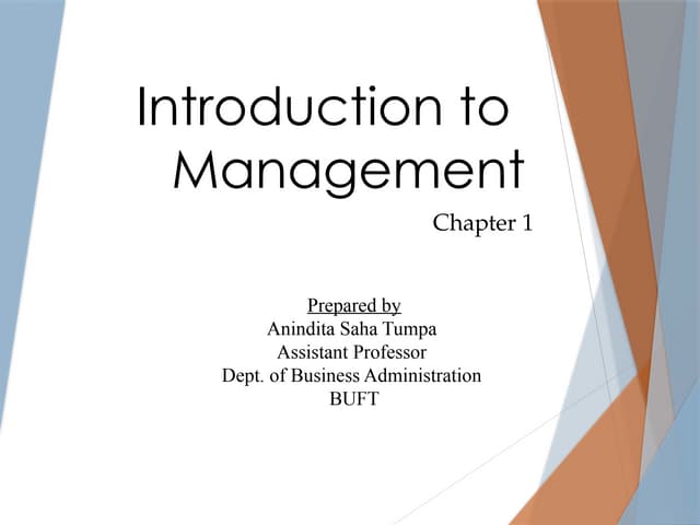 Chapter Introduction to Management by AST | PPTX Chapter Introduction to Management by AST | PPTX