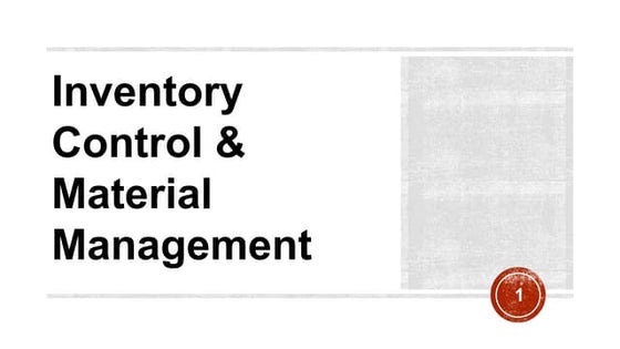 Inventory management | PDF