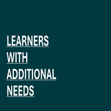 Children with special needs Inclusive Education | PPTX