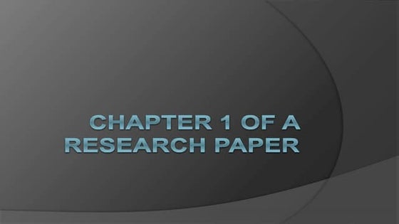Thesis Writing Chapter 1 | PPT | Education
