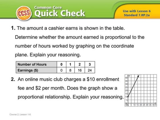 (7) Lesson 1.4 - Proportional and Nonproportional Relationships | PPT
