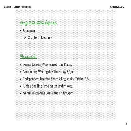 Chapter 1, Lesson 7 | PDF