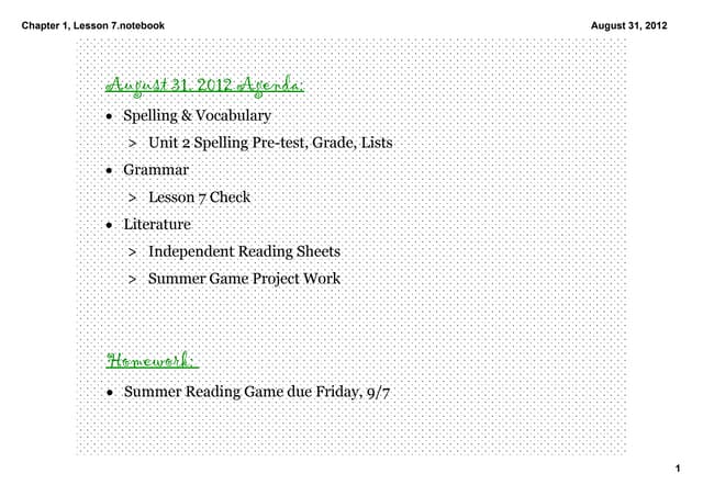 Chapter 1, Lesson 7 Review | Ppt