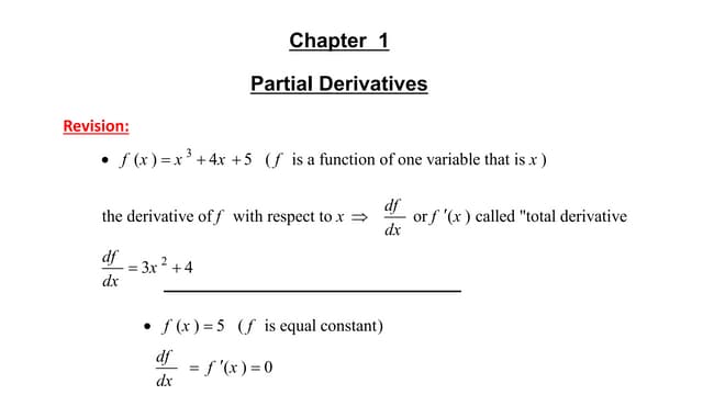 Engineering Mathematics - Total derivatives, chain rule and derivative of implicit functions | PPT
