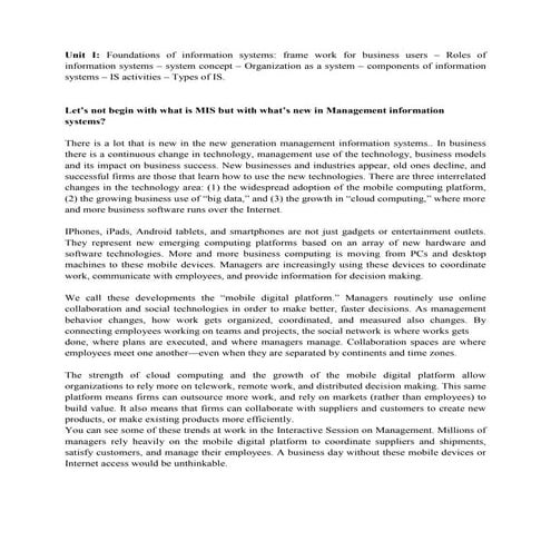 An introduction to Management Information system | PDF