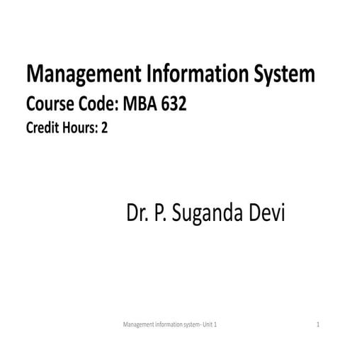 An introduction to Management Information system | PPT