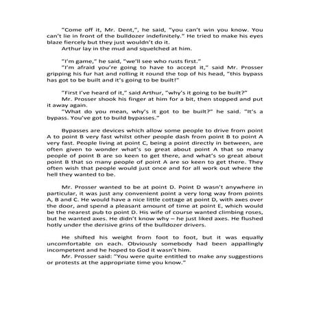 Chapter 1 mr prosser and arthur conversation | DOCX