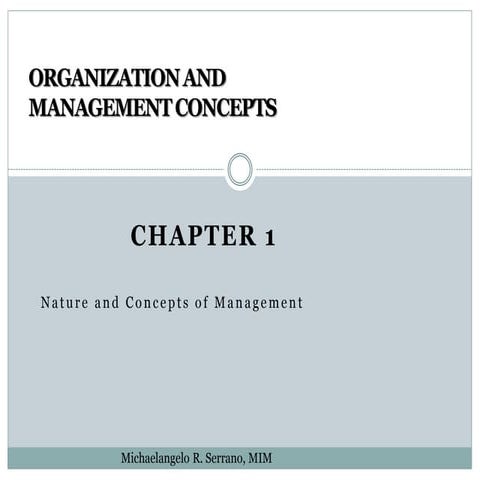 Chapter 1 Nature and Concepts of Management | PPTX