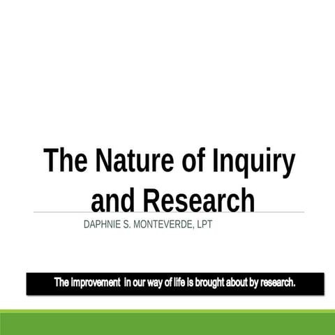 Inquiry Vs. Research | PPTX