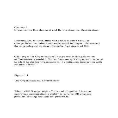 Chapter 1Organization Development and Reinventing the Or.docx