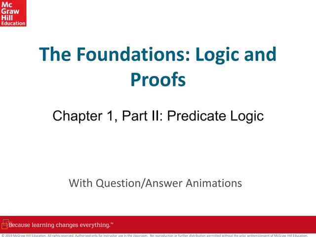 Discrete Math Lecture 02: First Order Logic | PPT