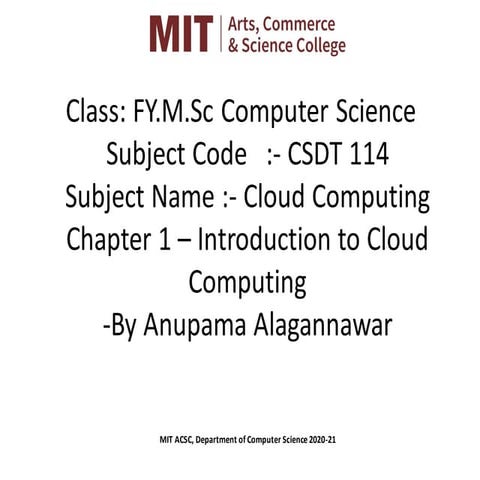 Introduction to Cloud computing | PPT