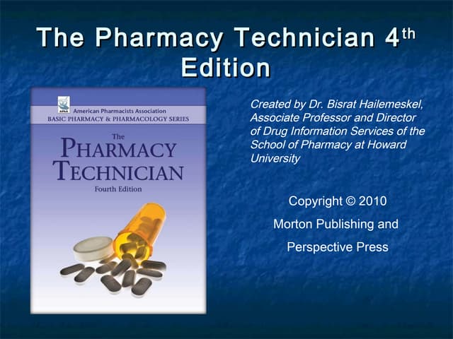 Chapter 2 the pharmacy technician | PPT