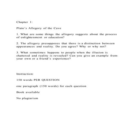 Chapter 1Plato’s Allegory of the Cave 1. What are some | PDF