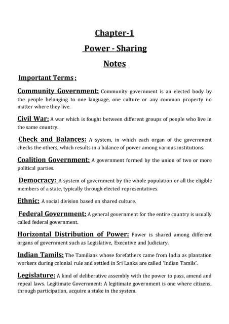Power Sharing Class 10 Complete With Case Study | PPTX | Civic affairs ...