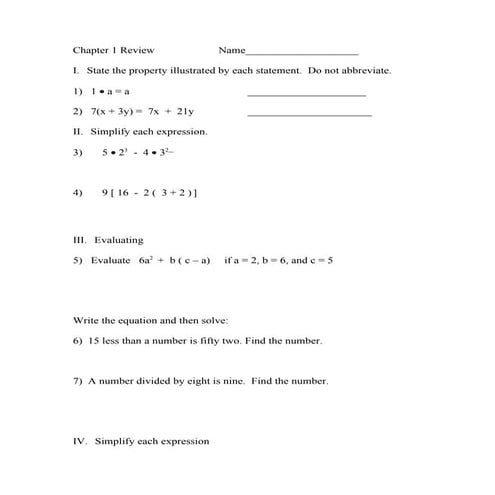 Chapter 1 review | PDF