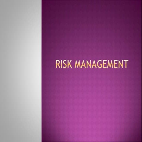 Risk management presentation | PPTX